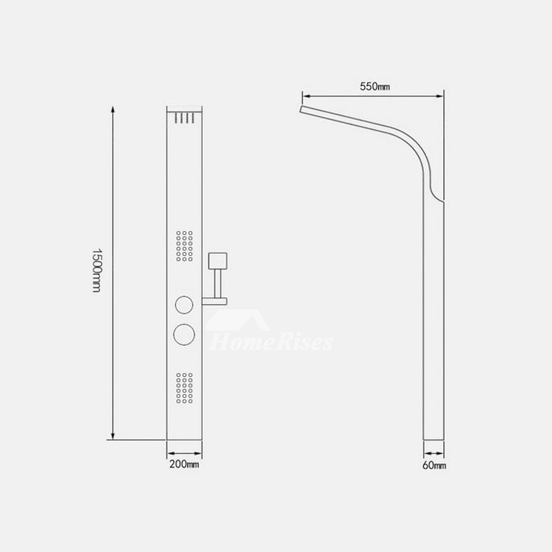 Shower Panel System Rose Gold SPA Stainless Steel Bathroom