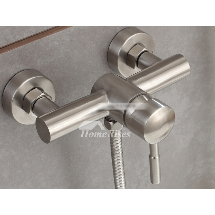 Discount Shower Faucets Stainless Steel Silver Wall Mount Modern