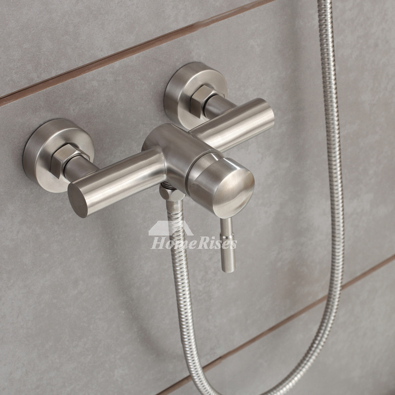 Discount Shower Faucets Stainless Steel Silver Wall Mount Modern