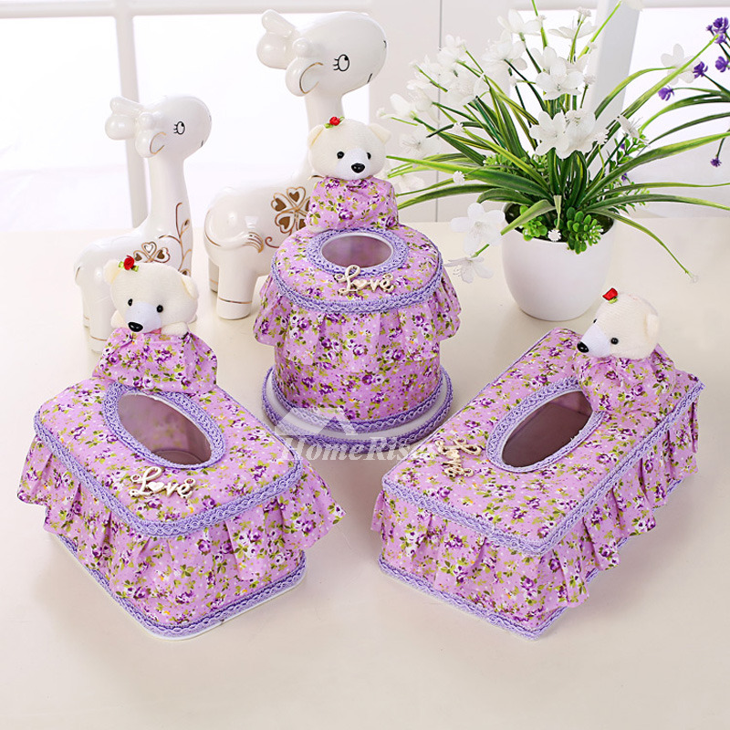 Plastic Tissue Box Cover Fabric Decorative Modern Living Room Best