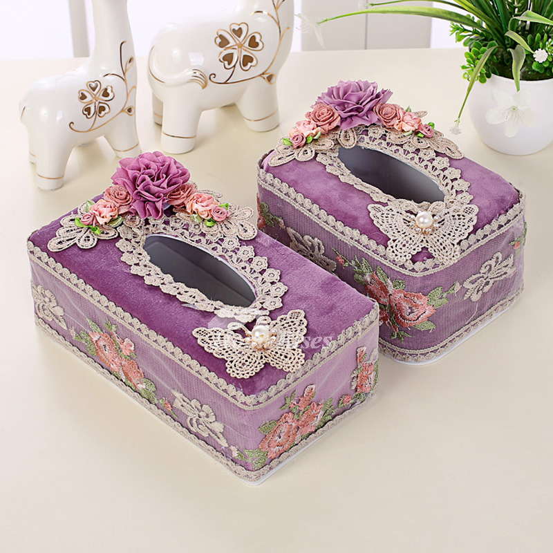 Plastic Tissue Box Cover Fabric Decorative Modern Living Room Best