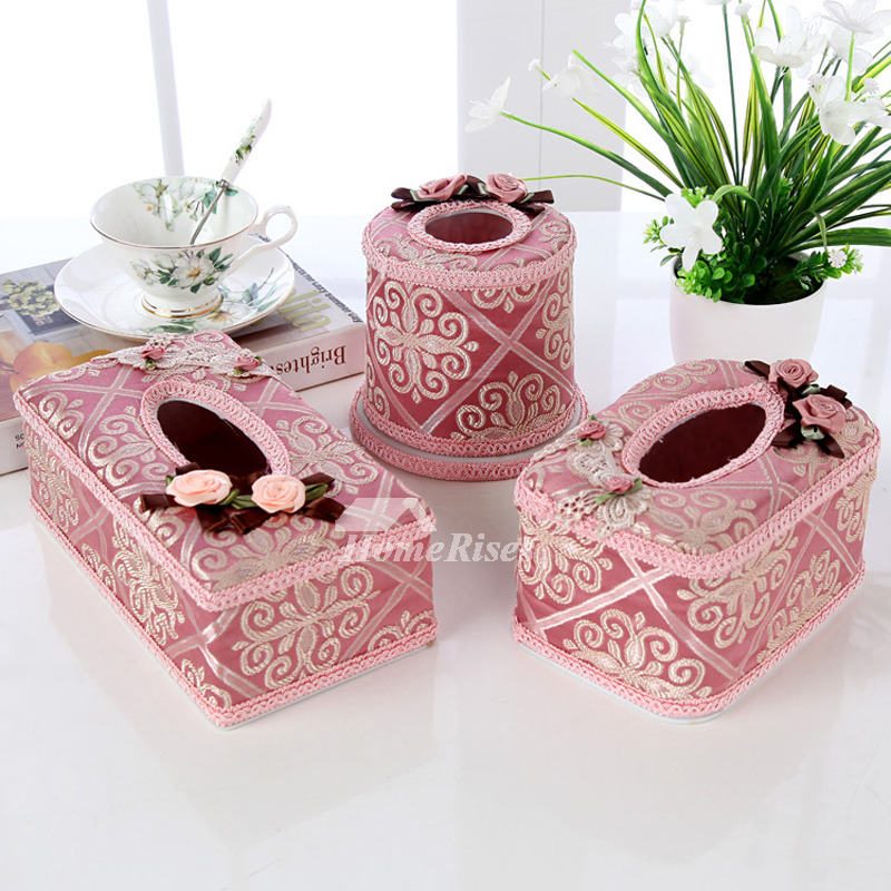 Romantic Lace Plastic Tissue Box Holder Decorative Rectangular Modern