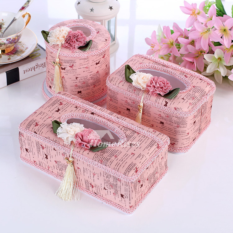 Romantic Lace Plastic Tissue Box Holder Decorative Rectangular Modern