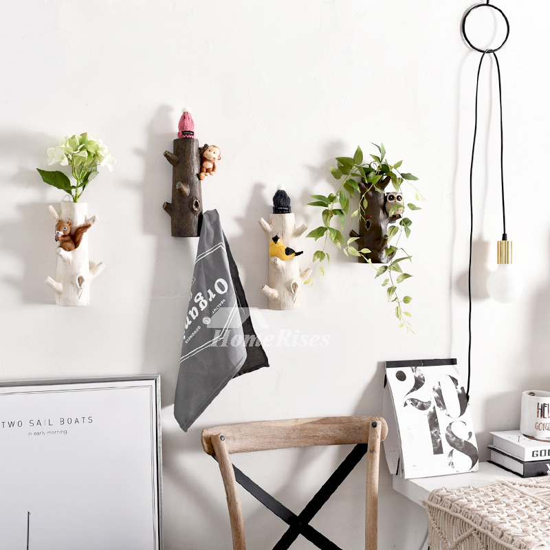 Unique Wall Hooks Resin Carved Animal Modern Cute Kids Coat Key