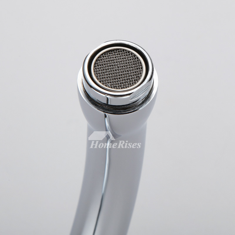 High Flow Kitchen Faucet Silver Brass Chrome Single Handle Best