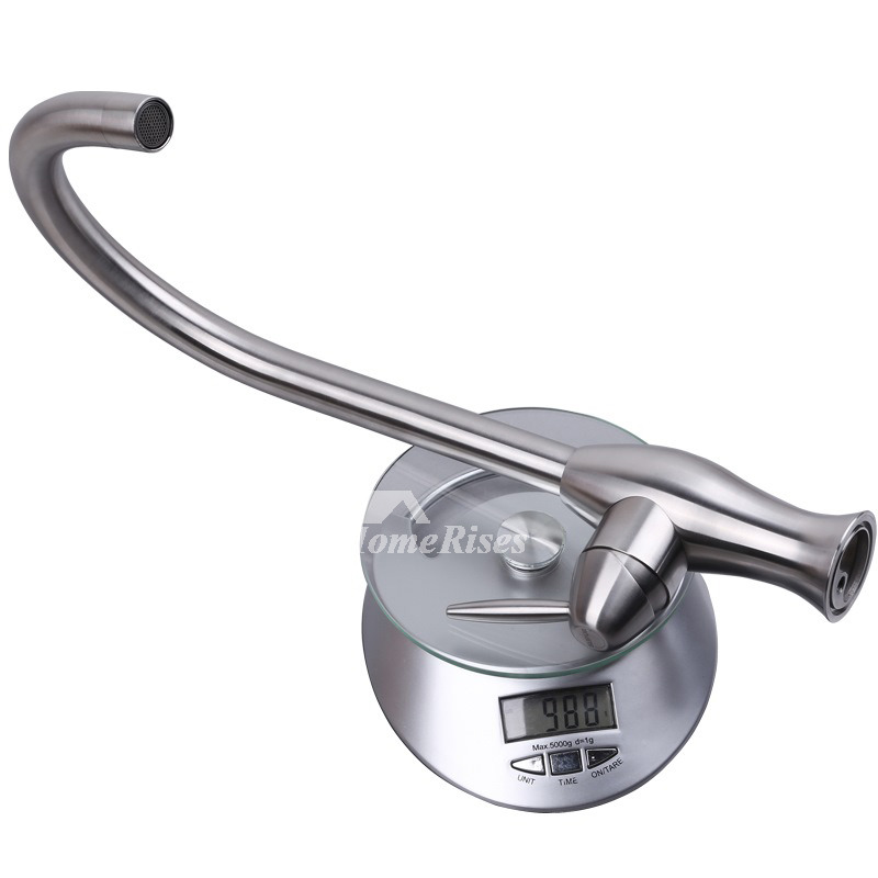 Contemporary Kitchen Faucets Gooseneck Silver Stainless Steel