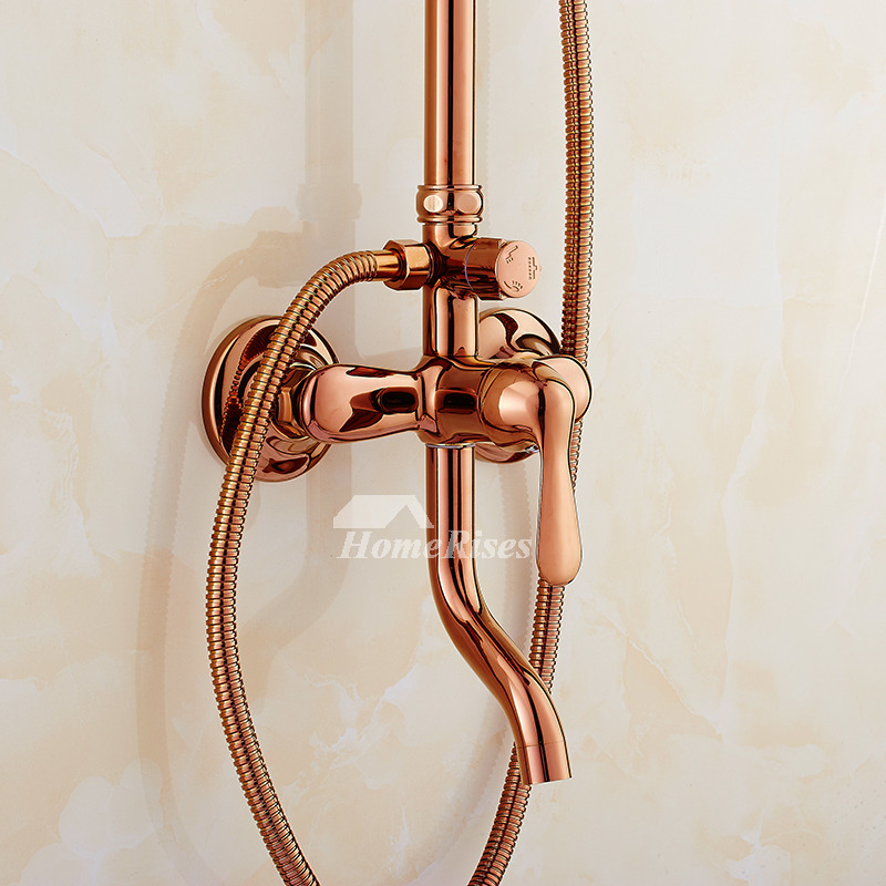 Single Handle Shower Faucet Rose Gold Wall Mount Smooth For Sale