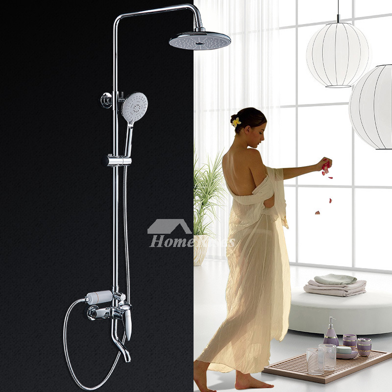 Shower Systems With Body Sprays Wall Mount Brass Chrome Silver