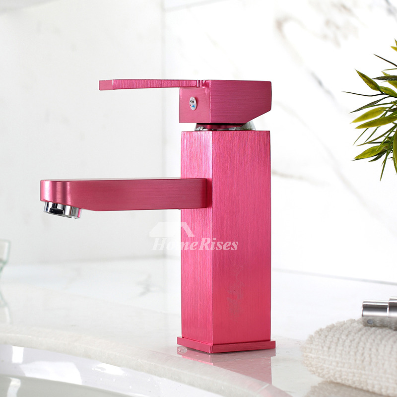 Bathroom Faucets Pink Brushed Single Handle Vessel Solid