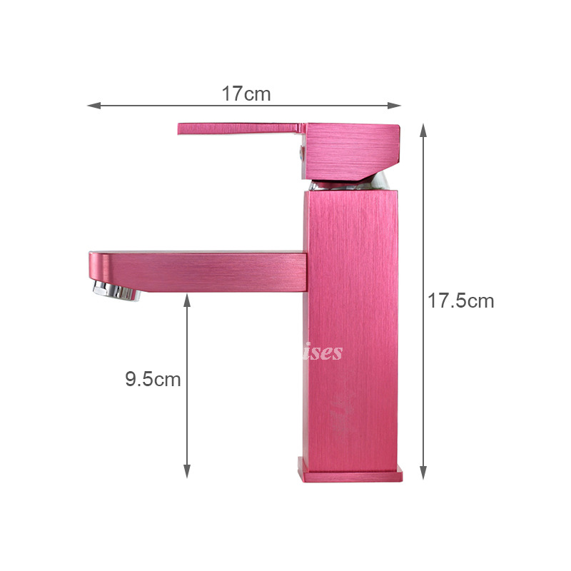 Bathroom Faucets Pink Brushed Single Handle Vessel Solid