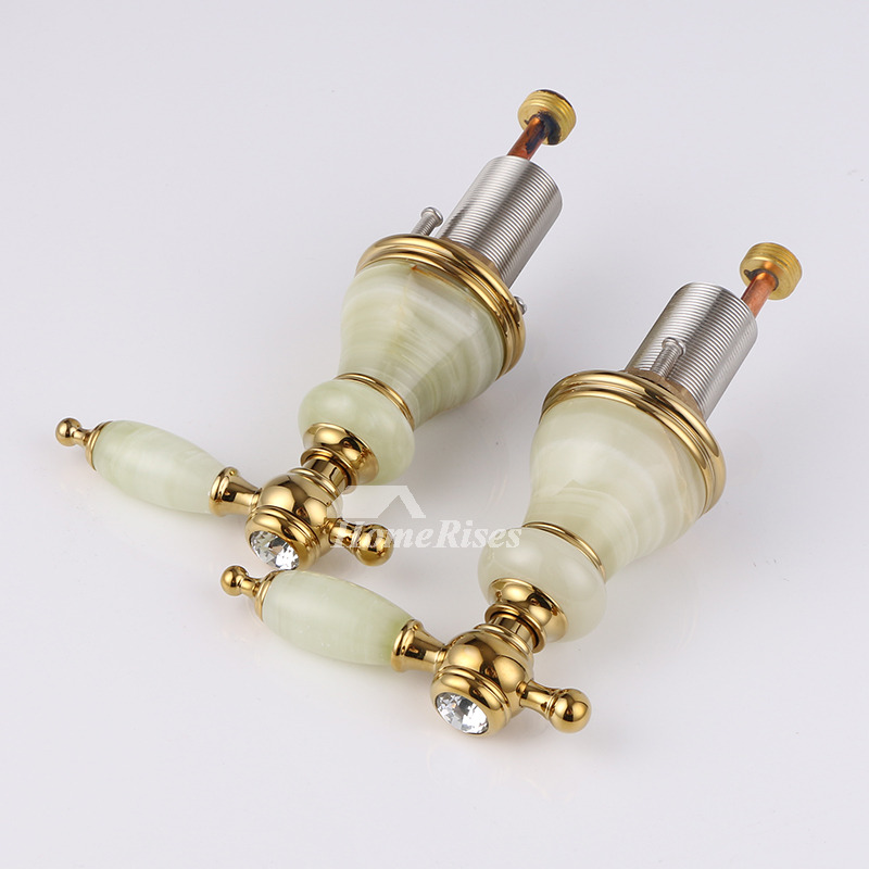Two Tone Bathroom Faucets Widespread Vanity Faucets 3 Hole Gold