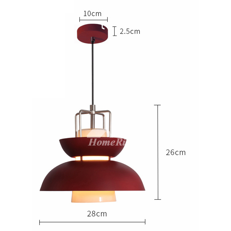 Red Pendant Light Hanging Iron Glass Modern For Kitchen Green/Gray