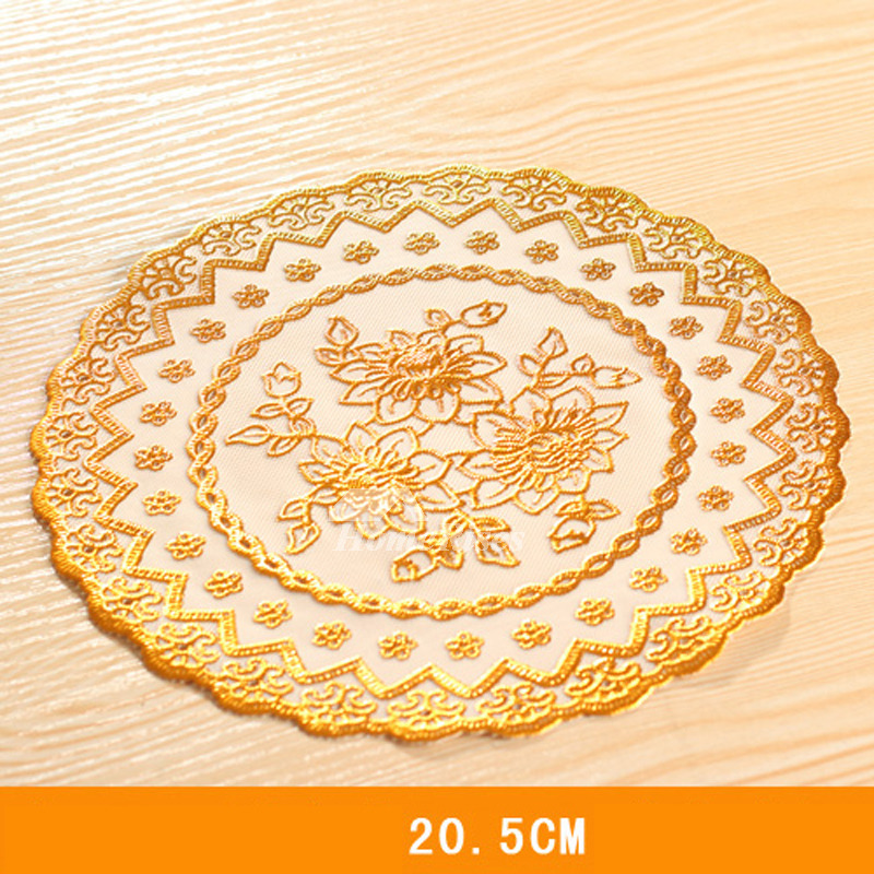 Coasters PVC Fabric Gold Modern Unique Round/Rectangule