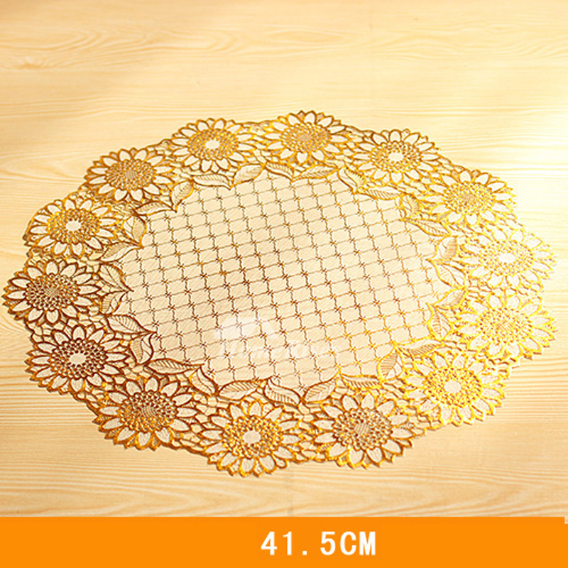 Coasters PVC Fabric Gold Modern Unique Round/Rectangule