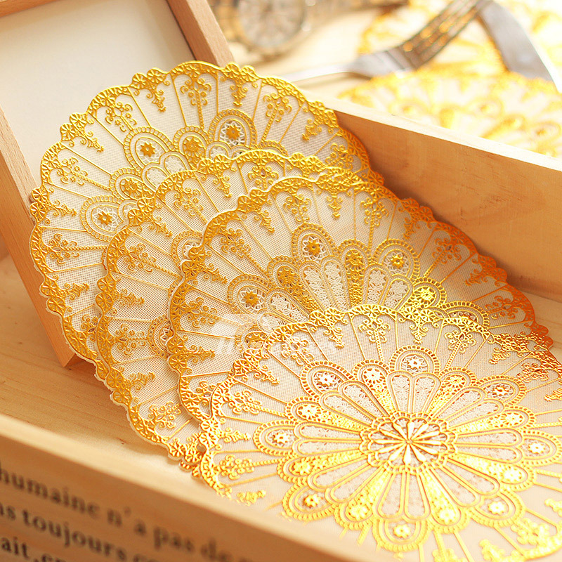 Coasters PVC Fabric Gold Modern Unique Round/Rectangule