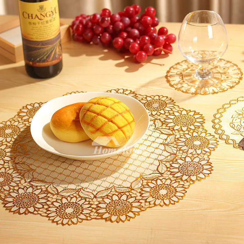 Coasters PVC Fabric Gold Modern Unique Round/Rectangule