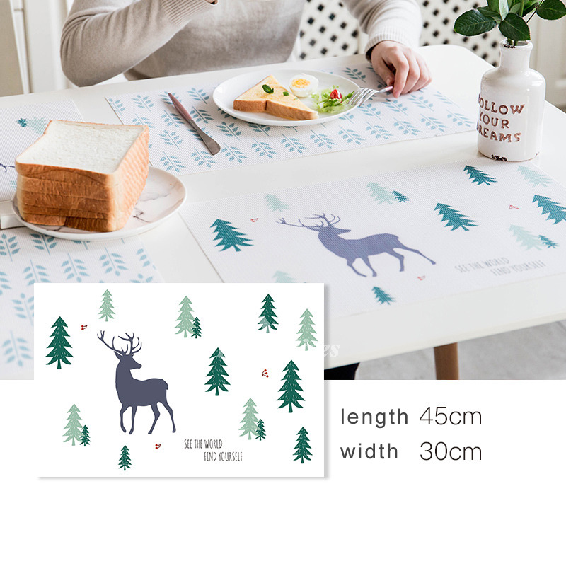 Cute Placemats PVC Decorative Rectangule Personalized Woven Kitchen