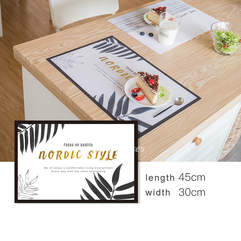 Cute Placemats PVC Decorative Rectangule Personalized Woven Kitchen