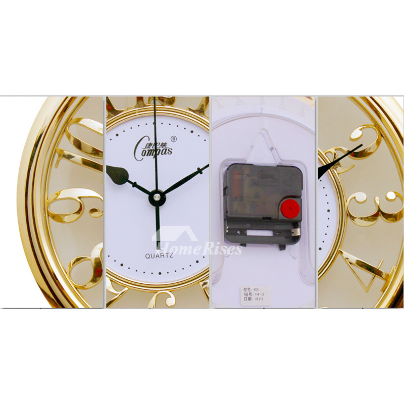 Luxury Gold/Rose Gold Wall Clocks Round Large ABS Glass Unique