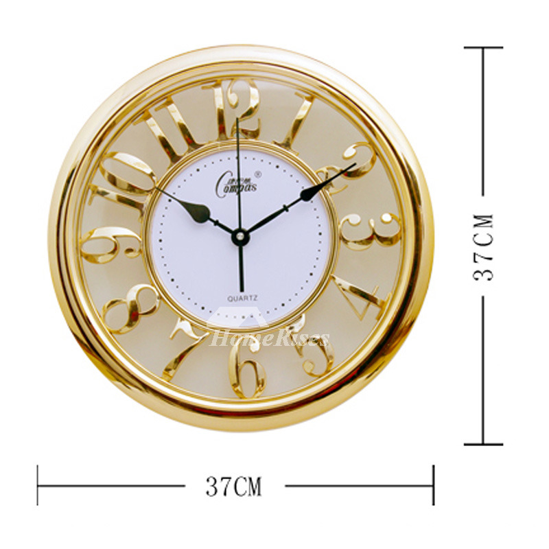 Luxury Gold/Rose Gold Wall Clocks Round Large ABS Glass Unique