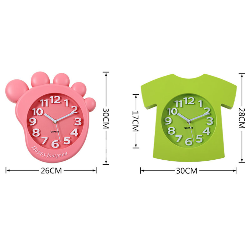 Unusual Wall Clocks Black Kids Creative Analog Cute Bedroom Pink
