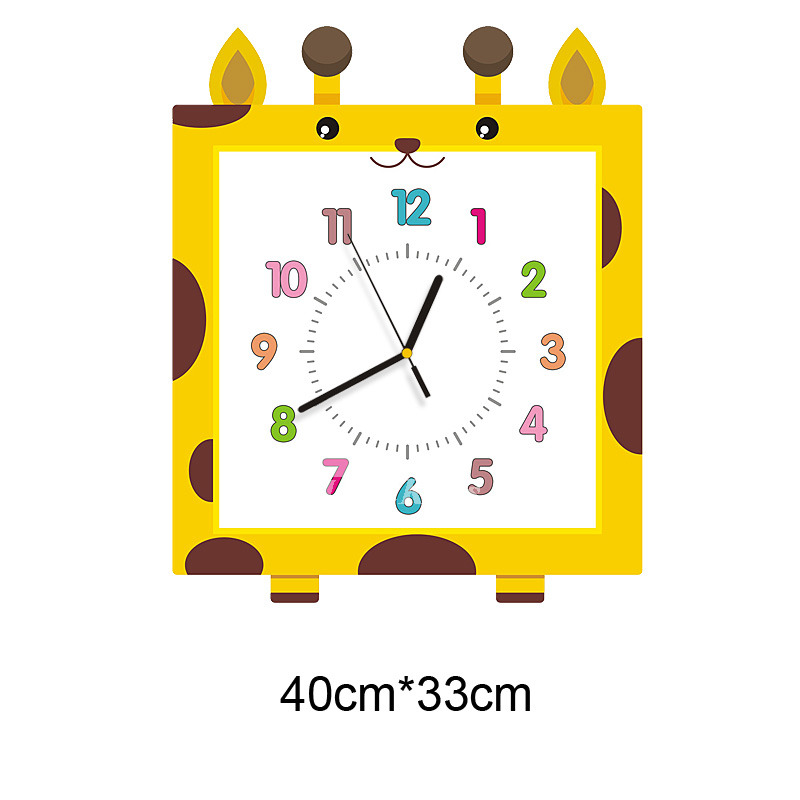 Yellow Wall Clock Beige/Orange/Pink Kids Cute Funny PVC Silent Modern