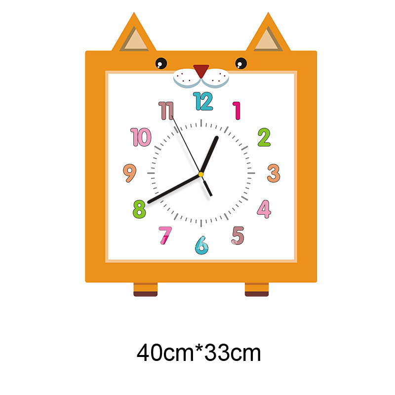 Yellow Wall Clock Beige/Orange/Pink Kids Cute Funny PVC Silent Modern