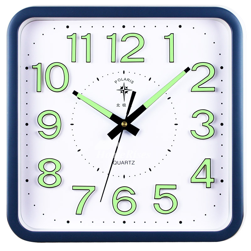 Luminous Wall Clock Square Simple Analog Creative Silent Plastic