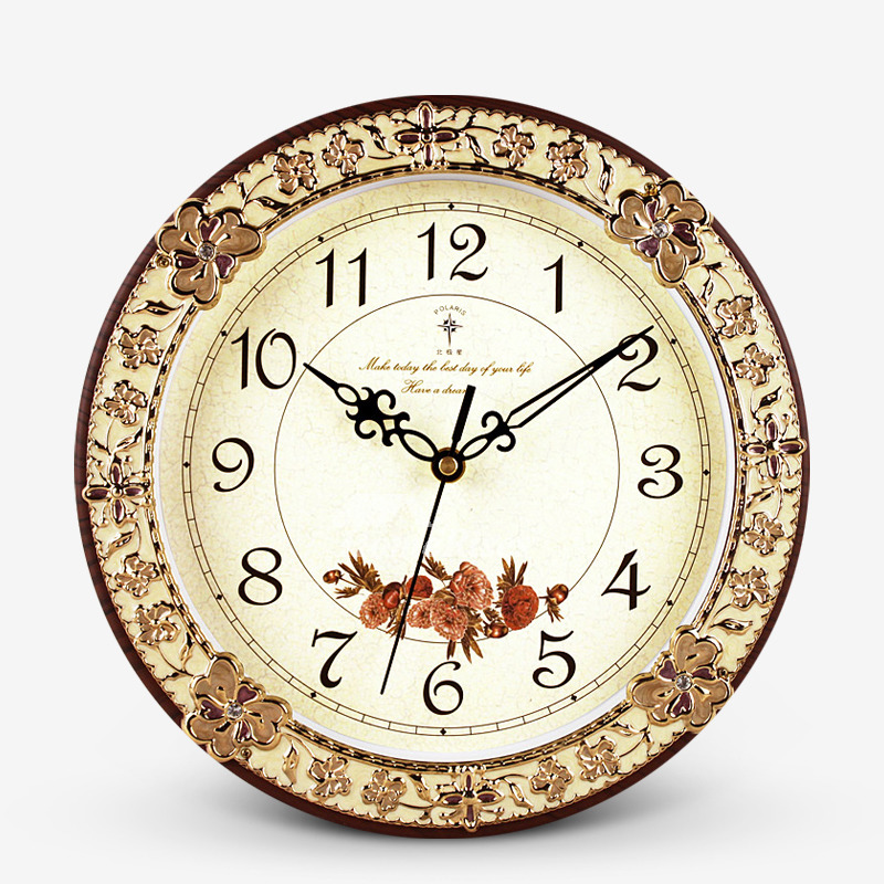 12 Inch Wall Clock Quartz Plastic Glass Round Modern Living Room