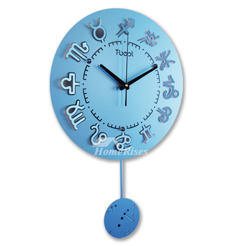 Modern Luxury Wall Clocks 15 Inch Silver/Red/Gold/Blue Pendulum Big