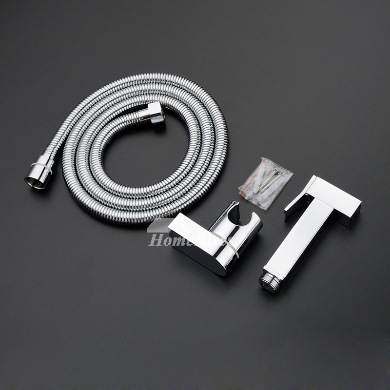 Bathroom Bidet Spray Silver Brass ABS Plastic Hand Held Wall Mount