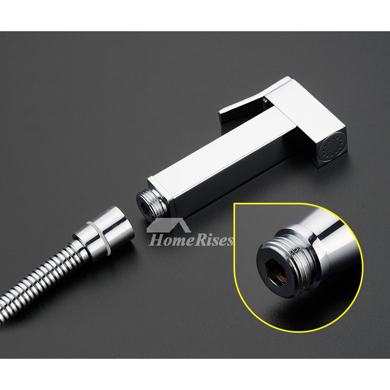 Bathroom Bidet Spray Silver Brass ABS Plastic Hand Held Wall Mount