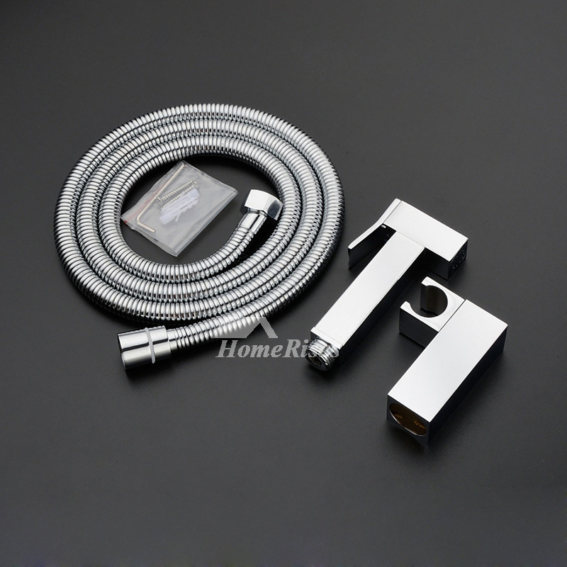 Hand Held Bidet Modern Chrome Brass Wall Mount Silver 1 Handle