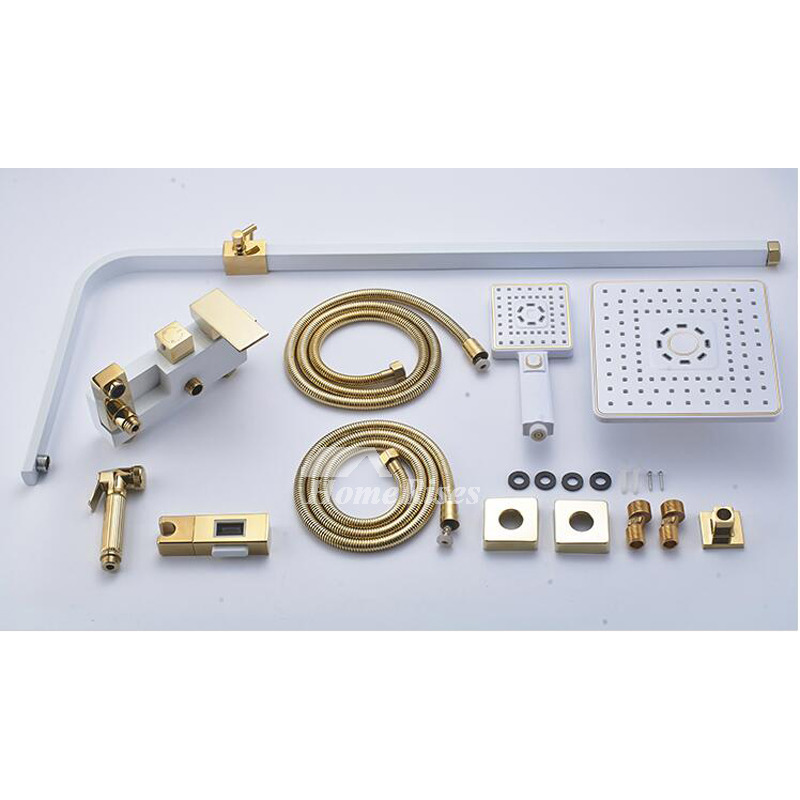 Modern Shower Faucets Commercial Black White Brass Sidespray
