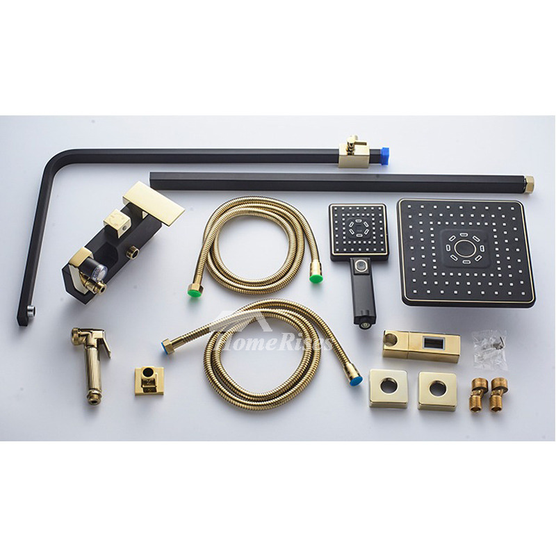 Modern Shower Faucets Commercial Black White Brass Sidespray