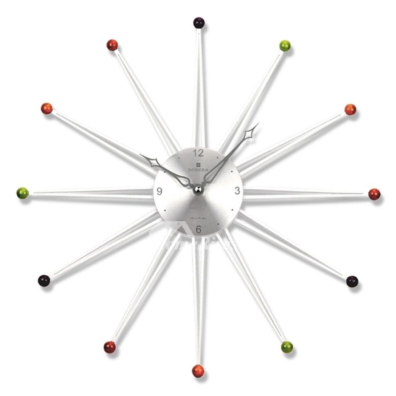 Starburst Wall Clock Silent Analog Unique Creative 20/18 Inch Large