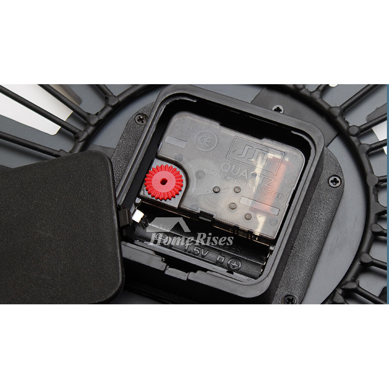 Black Wall Clock 15/18/22 Inch Large Decorative Wooden Metal Round