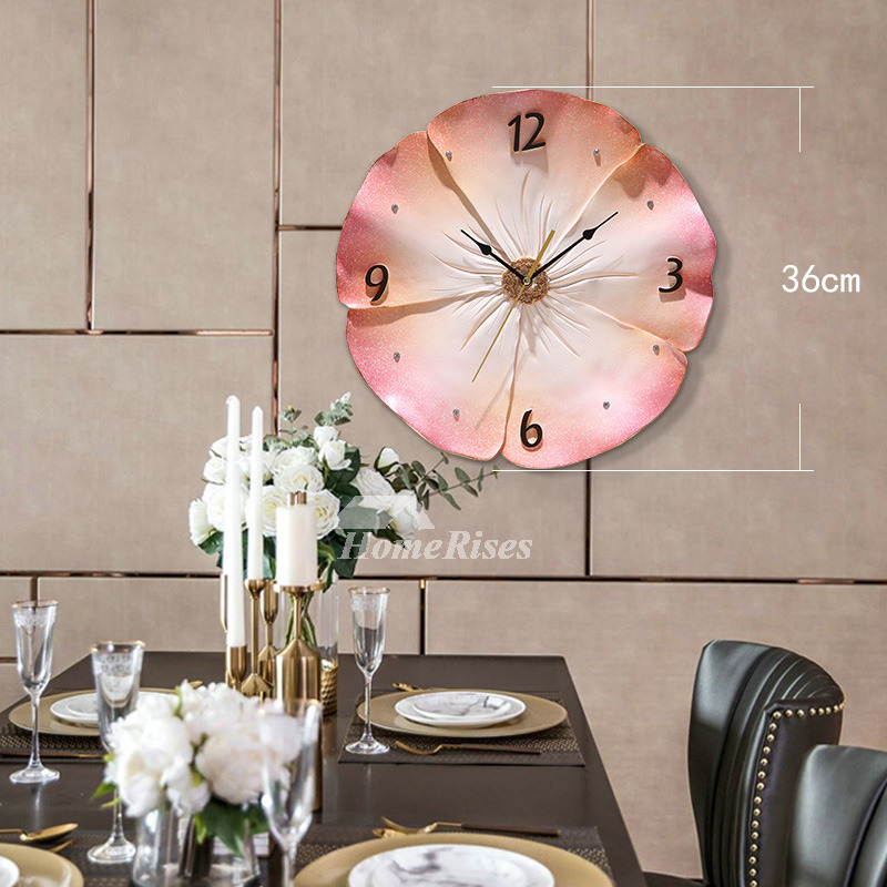 Beautiful Wall Clocks 14 Inch Hanging Resin Pink/Blue/Yellow Round Best