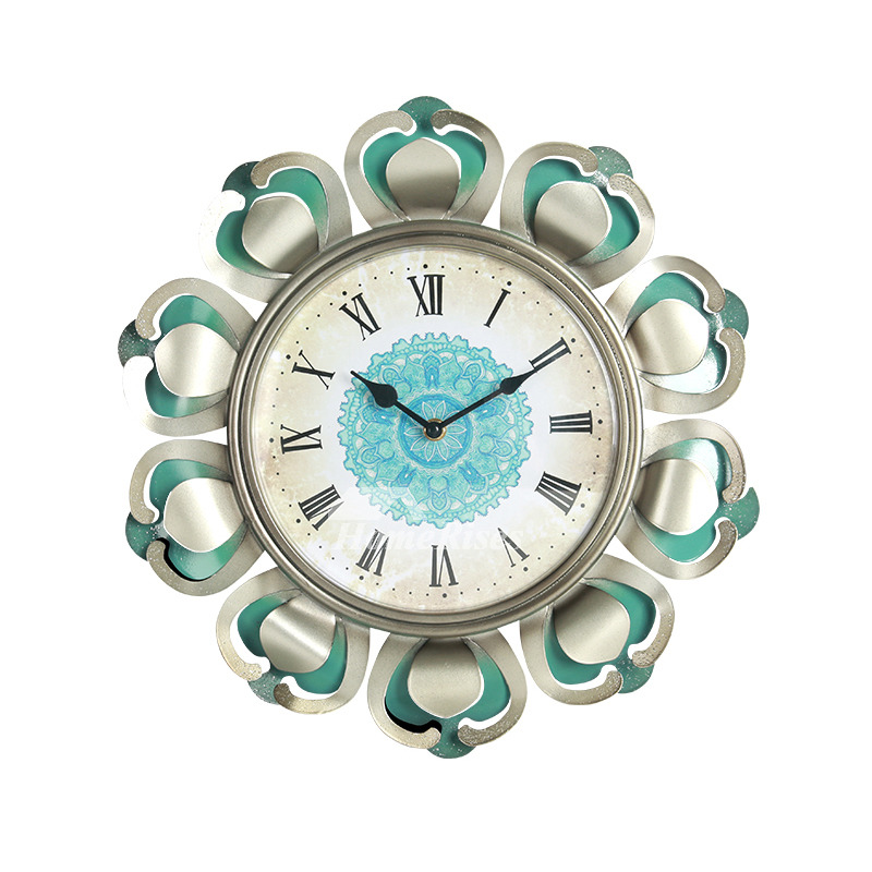 Big Wall Clocks 16 Inch Metal Fancy Colorful Quiet Creative Living Room
