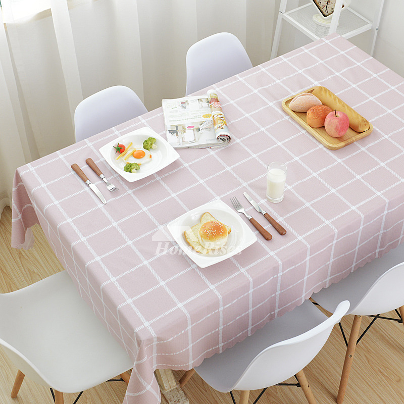 Picnic Tablecloth Checkered Blue/Beige/Pink/White PVC Waterproof