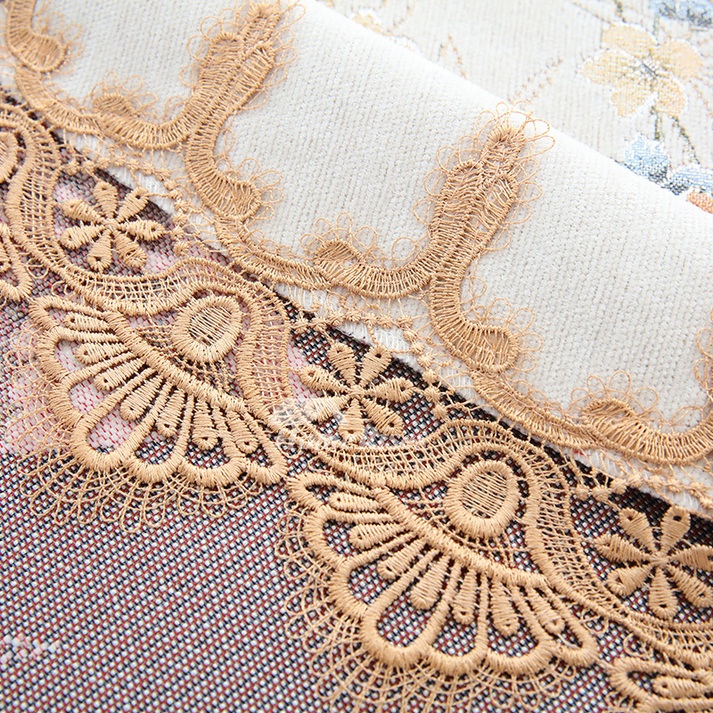 Fabric Tablecloths 70 Inch Round White/Blue/Purple Polyester Lace