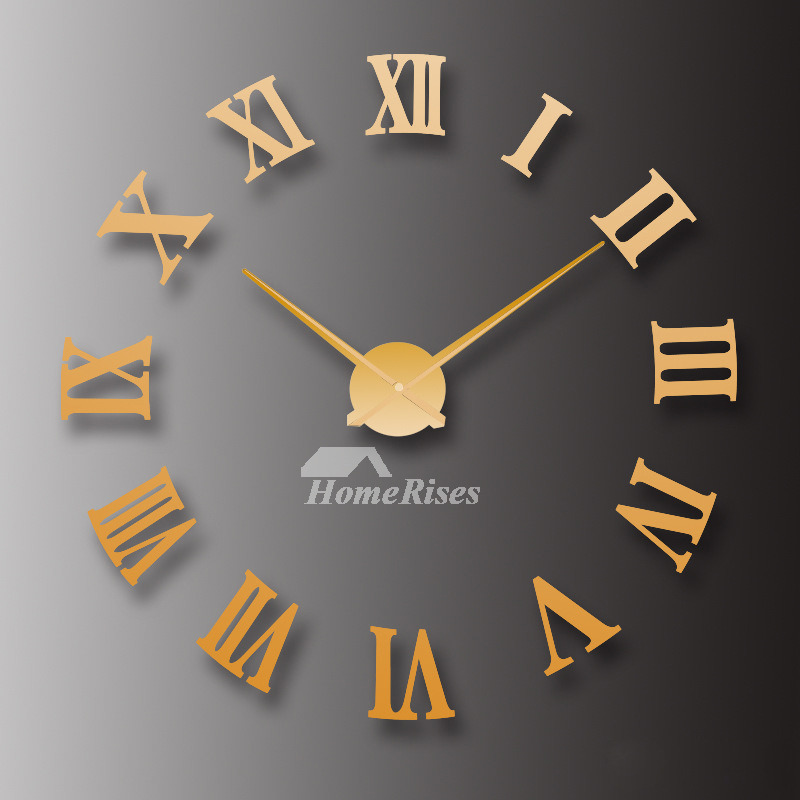 Acrylic Roman Digital Wall Clock Simple Decoration DIY Wall Sticker