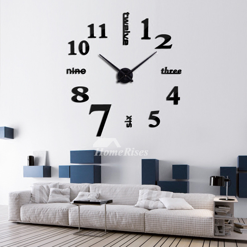 Large Acrylic Living Room Diy Modern Minimalist Creative Mirror Wall Clock