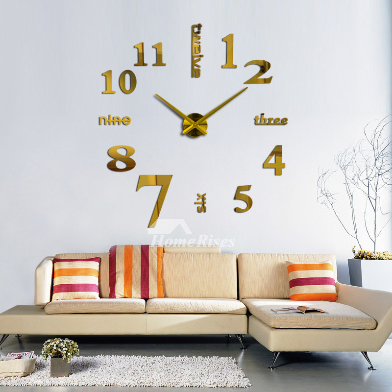Large Acrylic Living Room Diy Modern Minimalist Creative Mirror Wall Clock