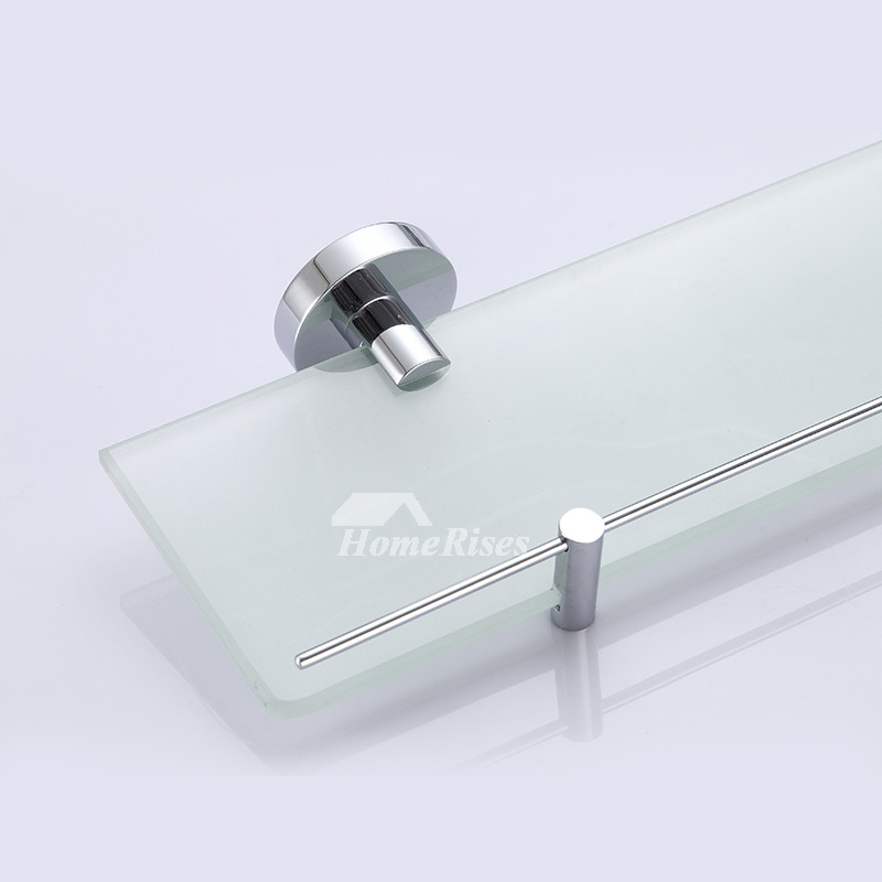 Modern Wall Mounted Chrome Brass Shower Glass Bathroom Shelves