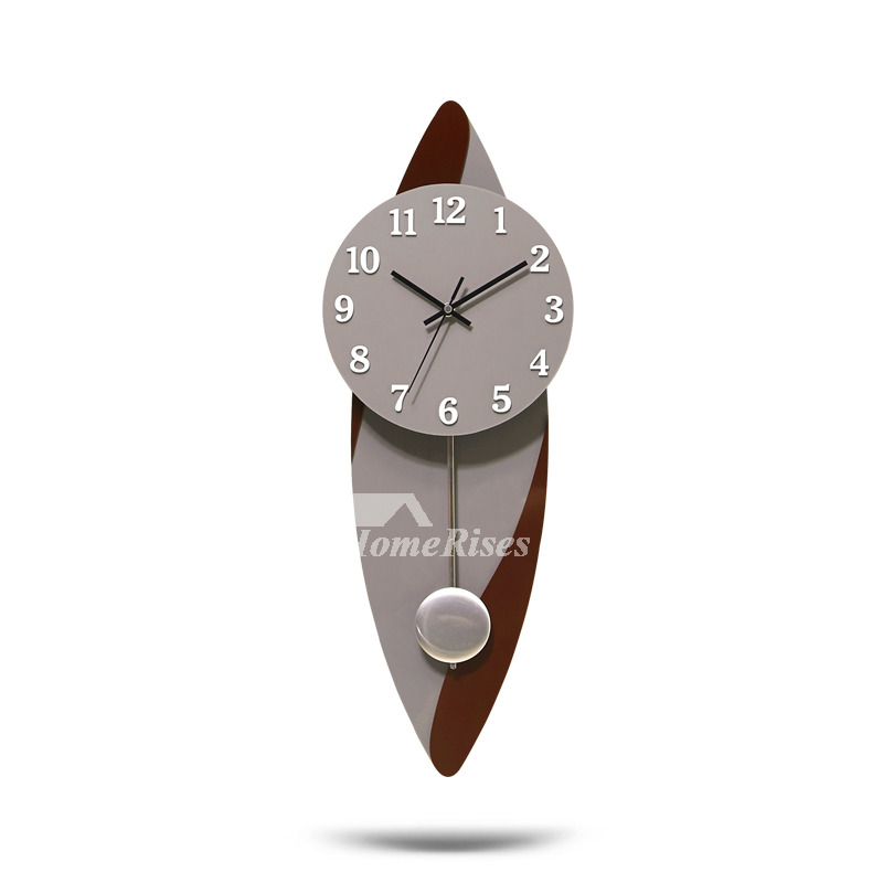 Pendulum Wall Clock Large Modern Decorative Cool Unique Coffee Simple