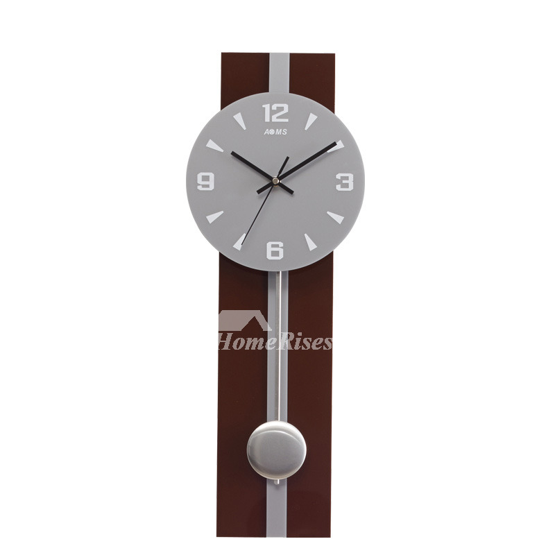 Rectangle Wall Clock Silent Large Modern Decorative Pendulum Black