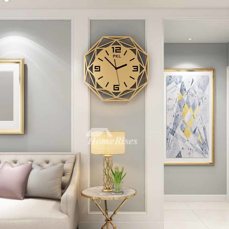 Stainless Steel Wall Clock Large SUS304 Simple Creative Champagne