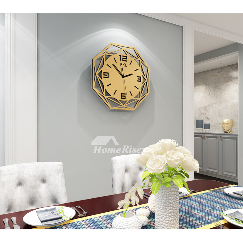 Stainless Steel Wall Clock Large SUS304 Simple Creative Champagne