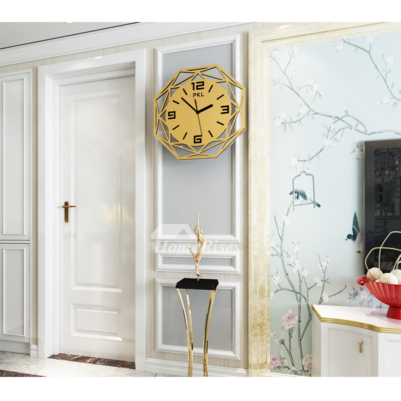 Stainless Steel Wall Clock Large SUS304 Simple Creative Champagne
